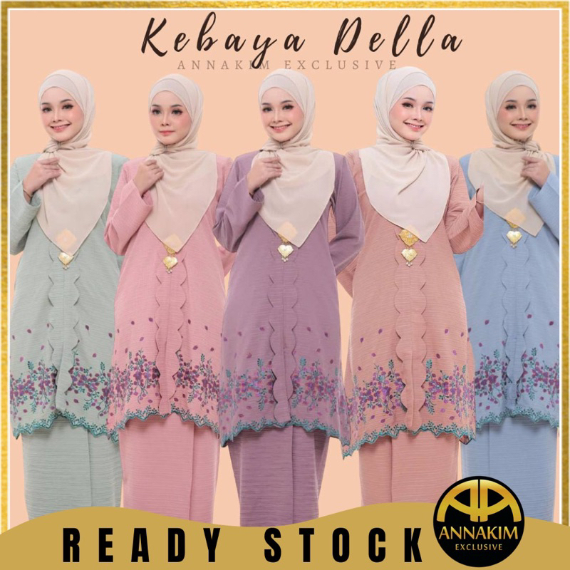 READY STOCK Kebaya Della Annakim Exclusive | kebaya raya | kebaya plus ...