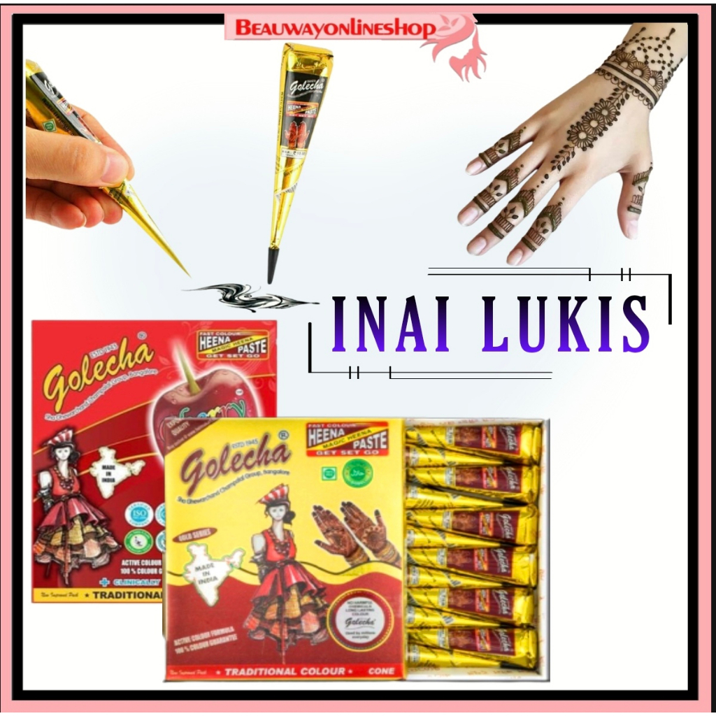 [1PCS] Inai GOLECHA HENNA CHERRY Paste Inai kon Golecha Merah Ceri ...