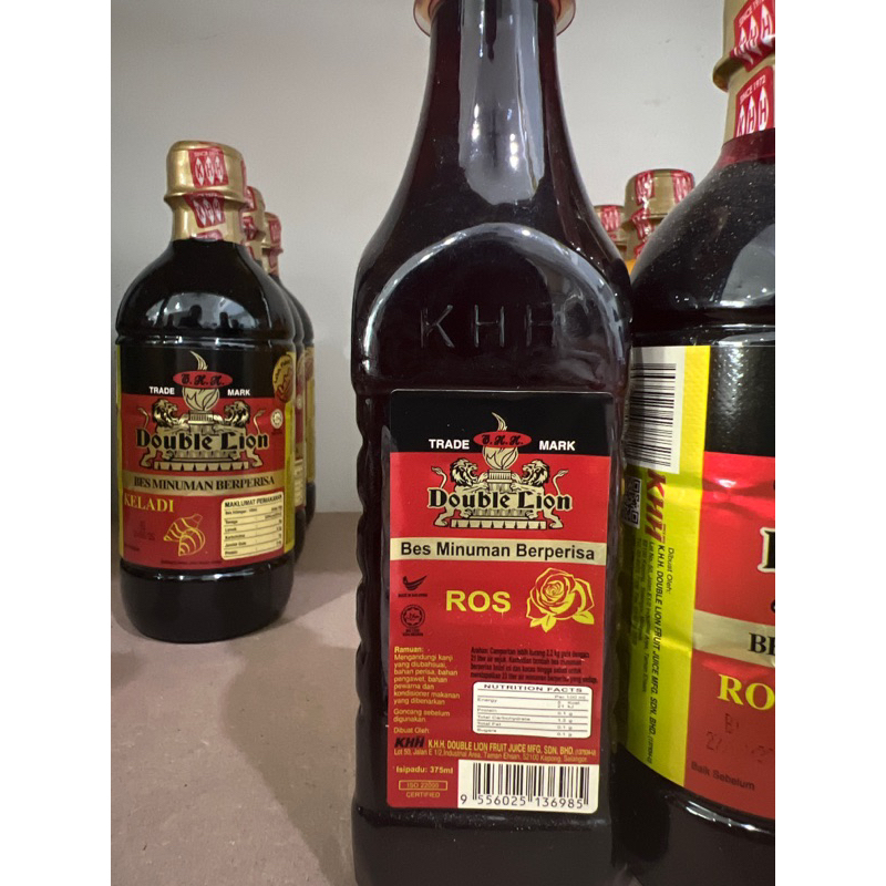 DOUBLE LION Kordial Air Pati KELADI & STRAWBERRI Bes Minuman Berperisa ...