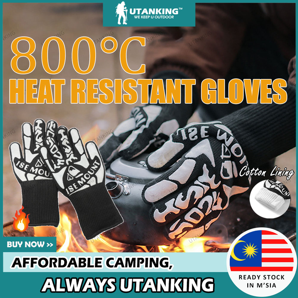 UtanKing™ Anti Scalding Protective Glove Silica Camping Gloves BBQ ...