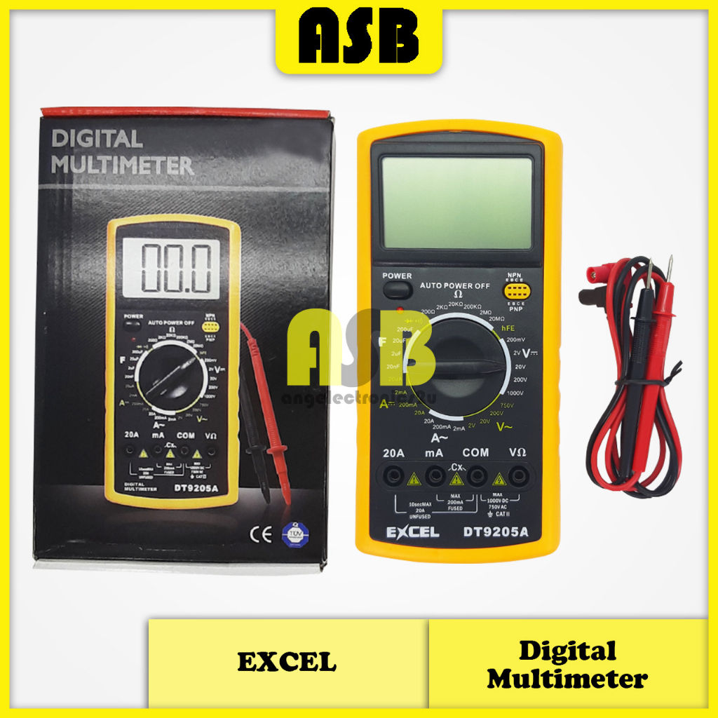 (1pc) EXCEL DT-9205A Digital Multimeter ( 362002112 ) | Shopee Malaysia