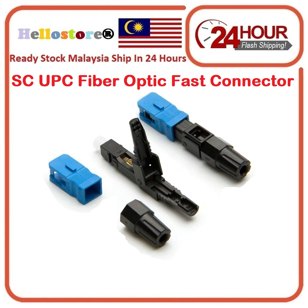 SC UPC FTTH Single Mode Fiber Optic Fast Connector SC UPC Fiber Optic Fast Connector blue fibra ...