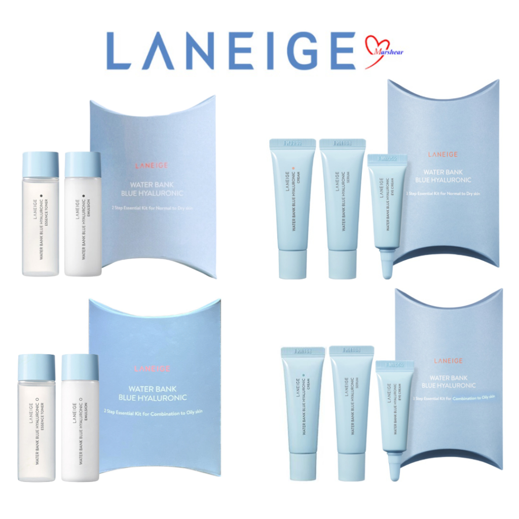 Laneige Water Bank Blue Hyaluronic Essential Kit (4 types) | Shopee ...