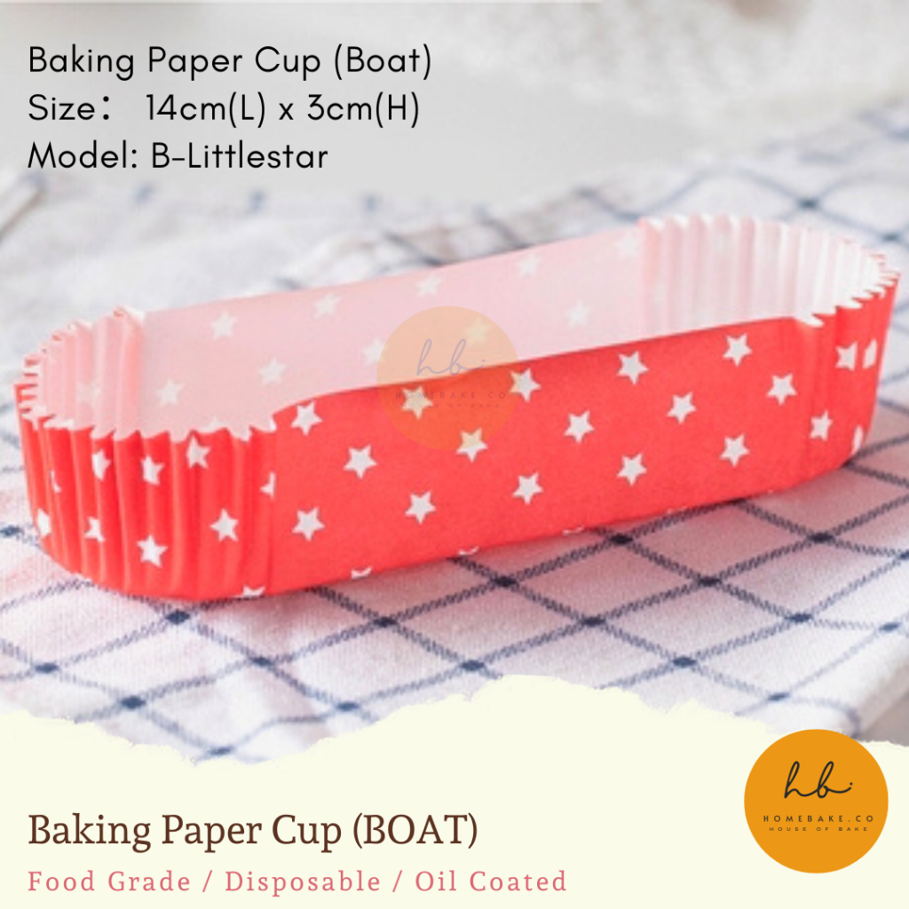 Boat Shape Bread Paper Cup Boat Roti Cup Little Star Red White Colour ...