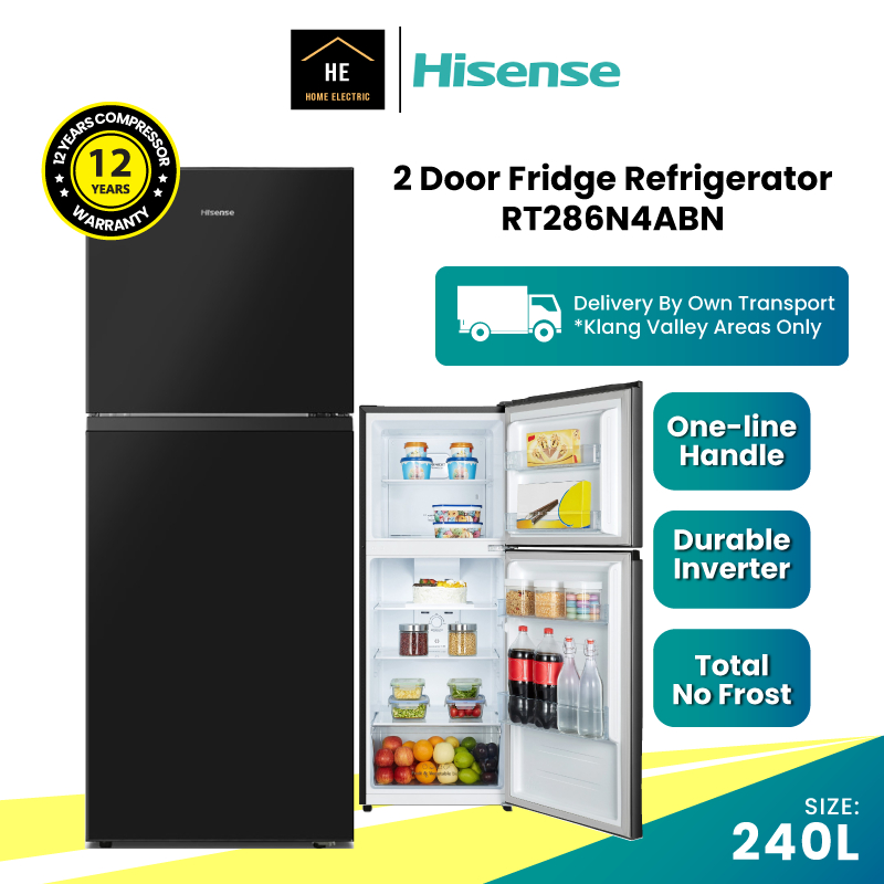 Hisense 240L 2 Door Fridge Refrigerator RT286N4ABN Peti Sejuk Peti Ais ...