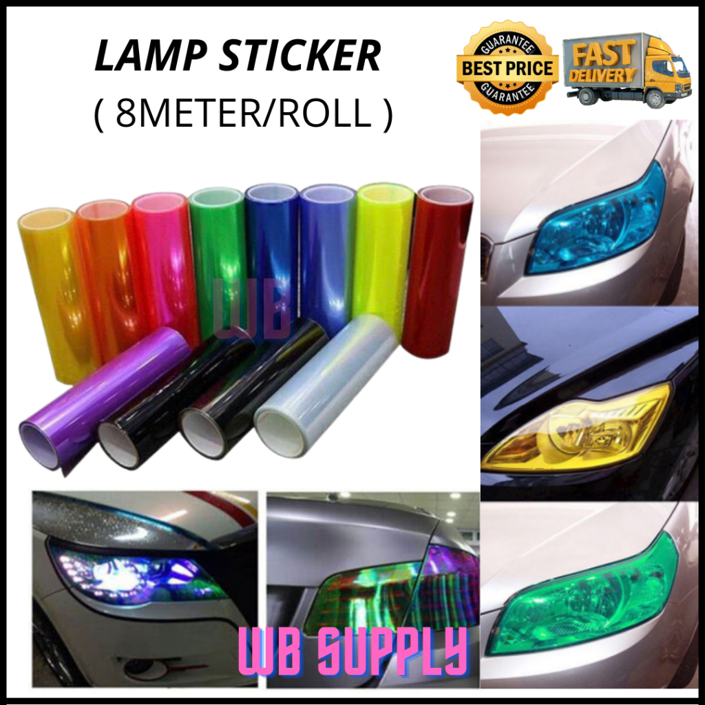 *SUPPLY* PVC LAMP STICKER 8 Meter 1 Roll Headlight Tail Fog Lamp Tinted ...