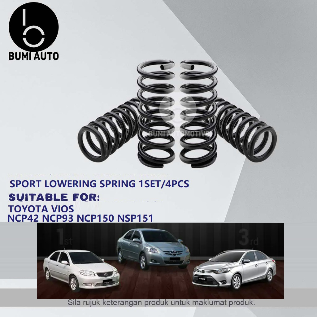 Toyota VIOS NCP42 NCP93 NCP150 NSP151 SPORT Lowering Coil Spring High ...