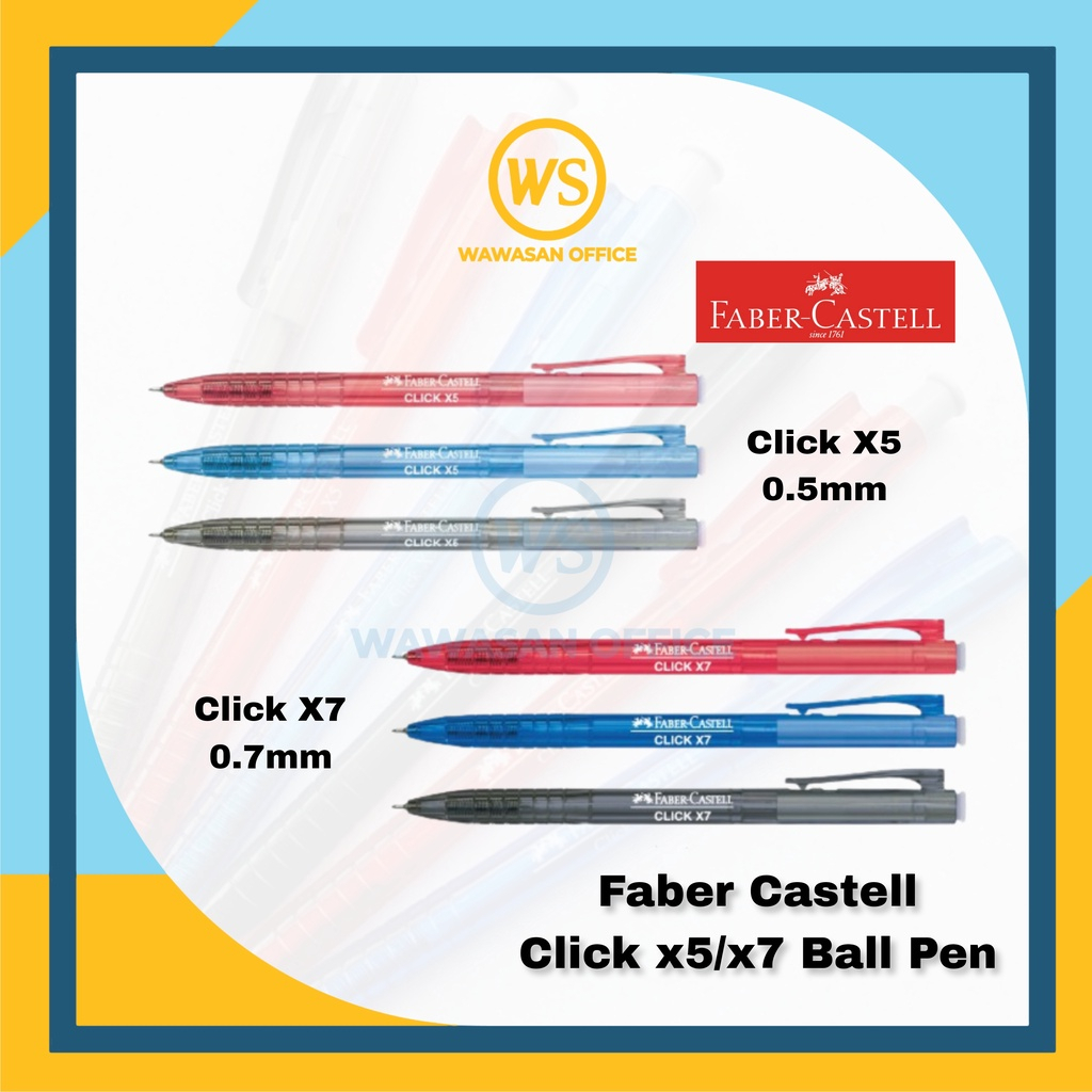 Faber Castell Click X5 X7 1 Box / 0.5mm 0.7mm Ball Pen / Faber Castell Pen / Ballpoint Pen ( Box ...