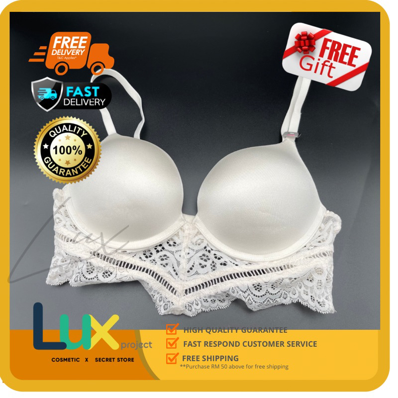 LSZ-La Senza Cream-White Satin Lace Push Up Hello Sugar Bra | Shopee ...