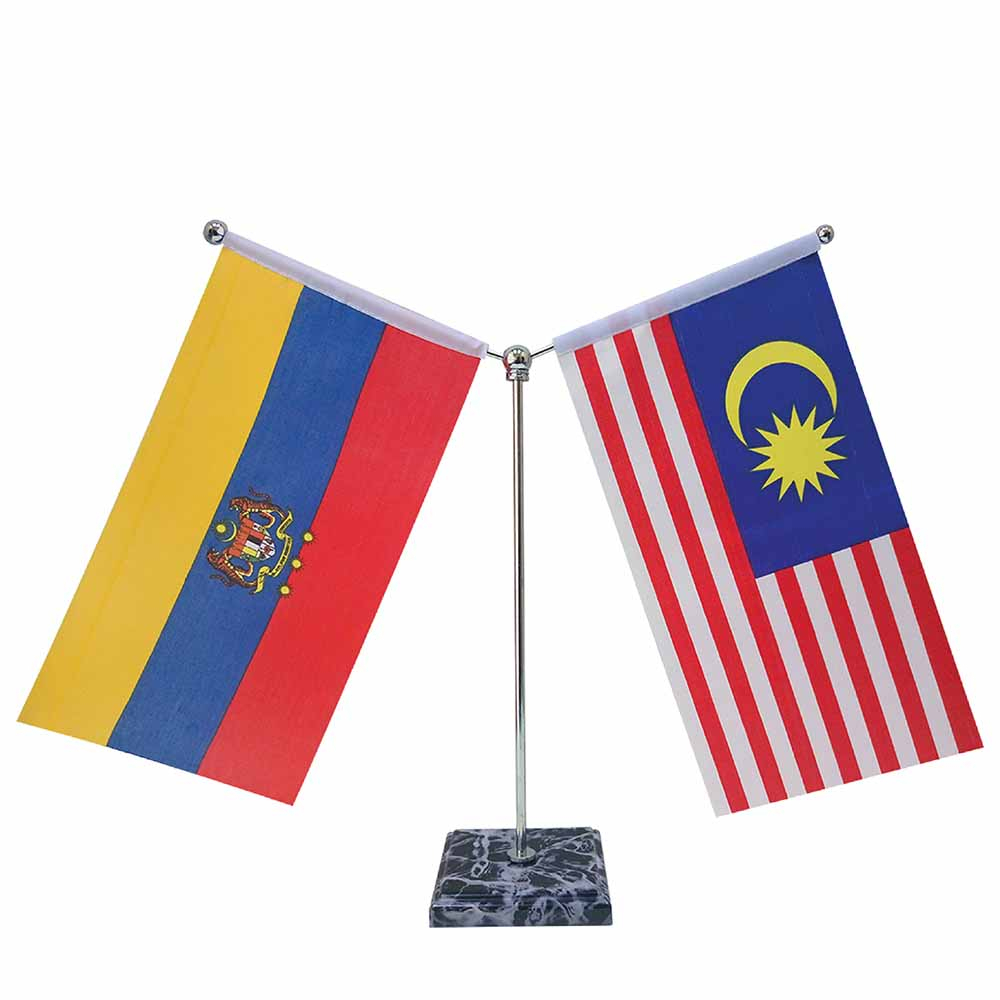 Table Flag Stand-Double ( Y Shape-Marble Square Base ) | Shopee Malaysia