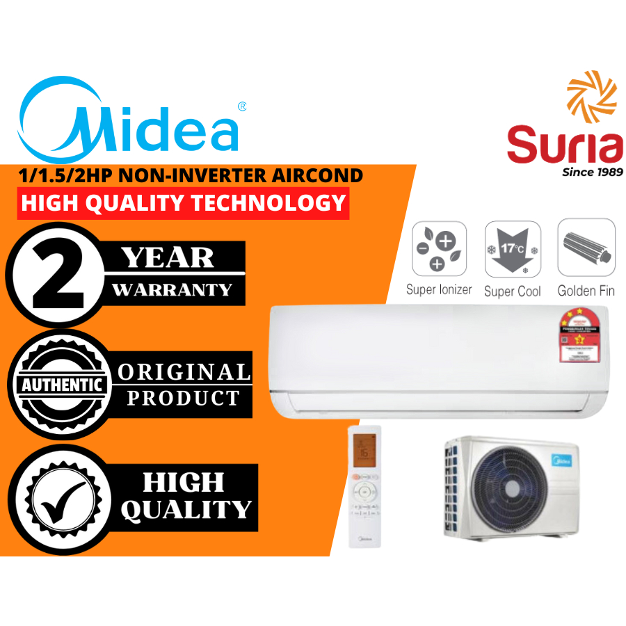 (Free Delivery)Midea 1HP/1.5HP/2HP Fairy Series R32 Non-Inverter Air Conditioner MSMF-10CRN8 ...