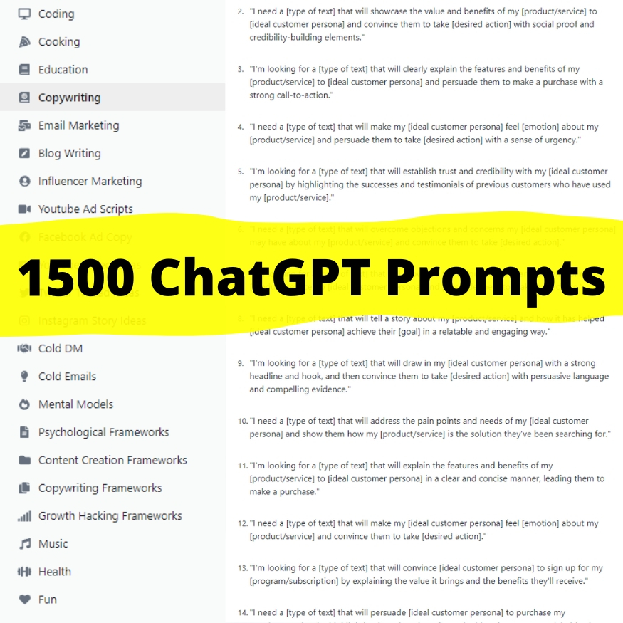 1500 ChatGPT Prompts Compilation | Shopee Malaysia