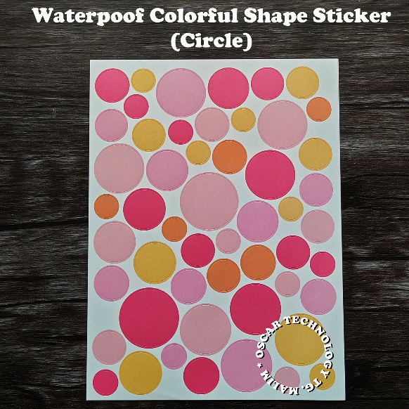 Colourful Round Dot Sticker / Rainbow Circle Dot Labels / Rectangle ...