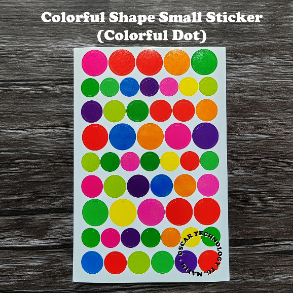 Colourful Round Dot Sticker / Rainbow Circle Dot Labels / Rectangle ...