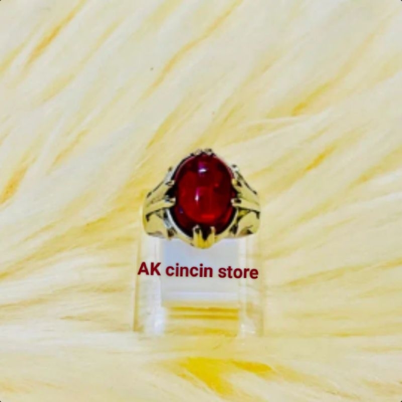 Cincin Batu Merah Delima Asli | Shopee Malaysia