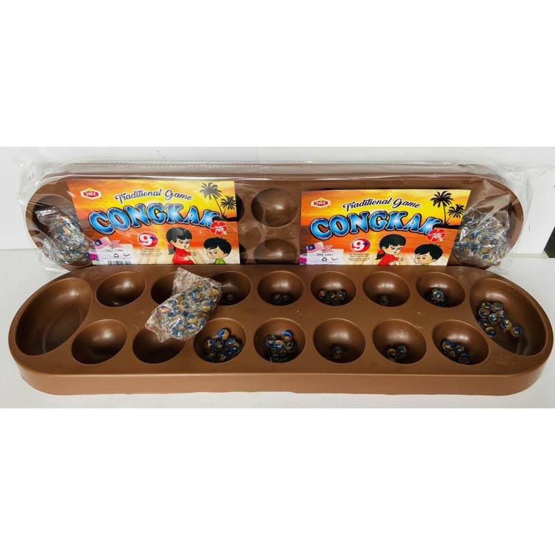 Traditional Congkak 16 holes - Free Guli - Plastic Congkak - Good ...