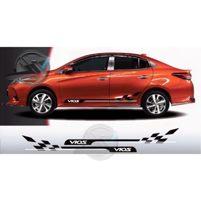 (Ready Stock) S786# 2pcs For Toyota Vios Car Side Body Vinyl Decal ...