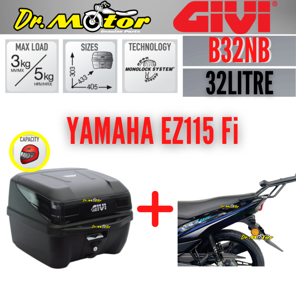 YAMAHA EZ115Fi EZ115 Fi EZ 115 GIVI MRV ADVANCE MONORACK MONO RACK LOCK ...