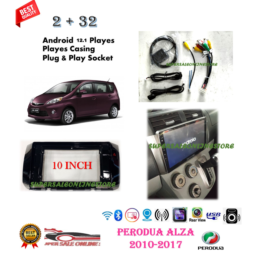 Perodua Alza Old 2010 - 2017 android player 10 inch PLUG N PLAY with ...