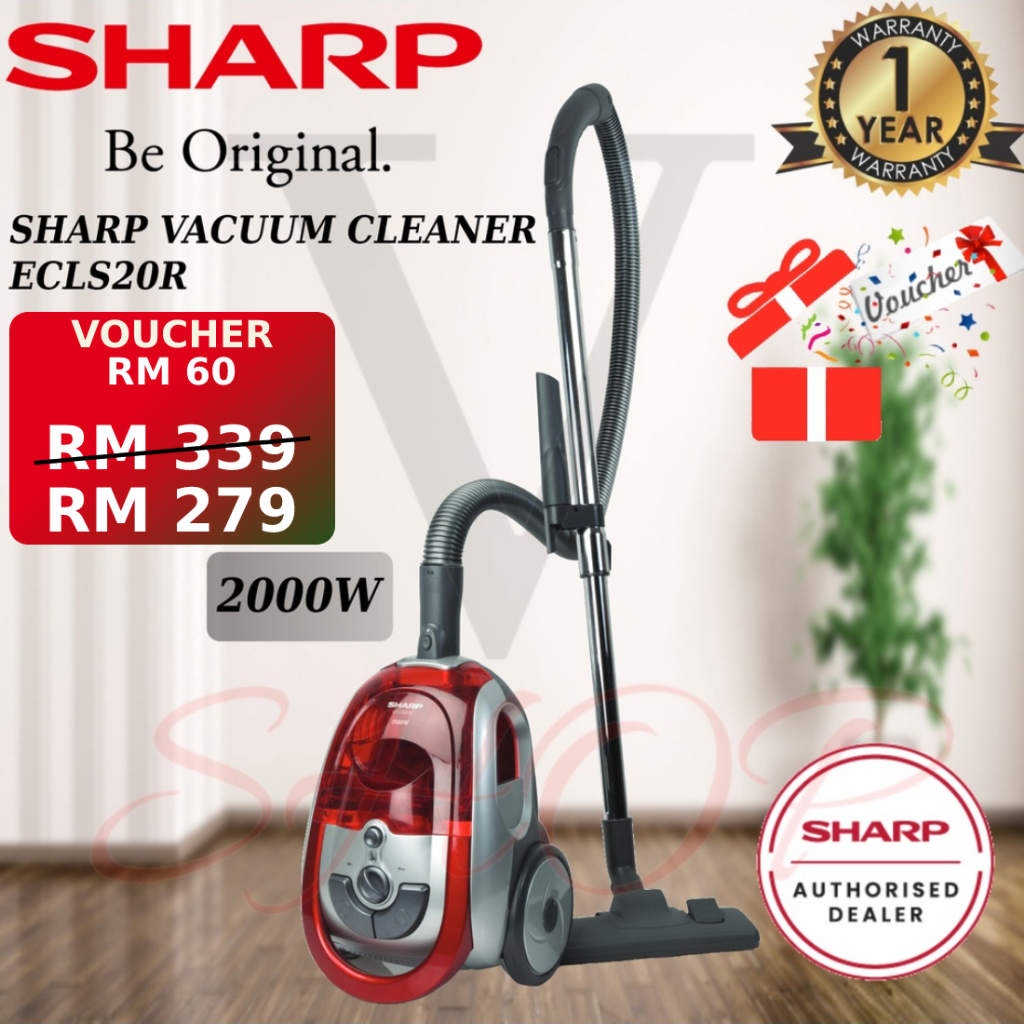 SHARP 2000W BAGLESS VACUUM CLEANER ECLS20R | Shopee Malaysia