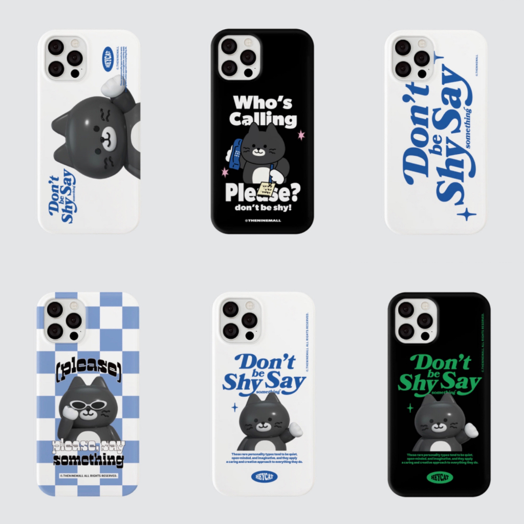 🔥 BEST 🇰🇷 Korea Phone Case The Nine Mall Hey Cat Collection (Hard Case ...