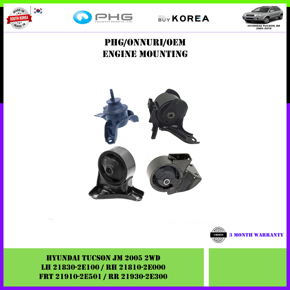 Hyundai Tucson JM 2WD 2005 Oem Engine Mounting (LH 21830-2E100/RH 21810 ...