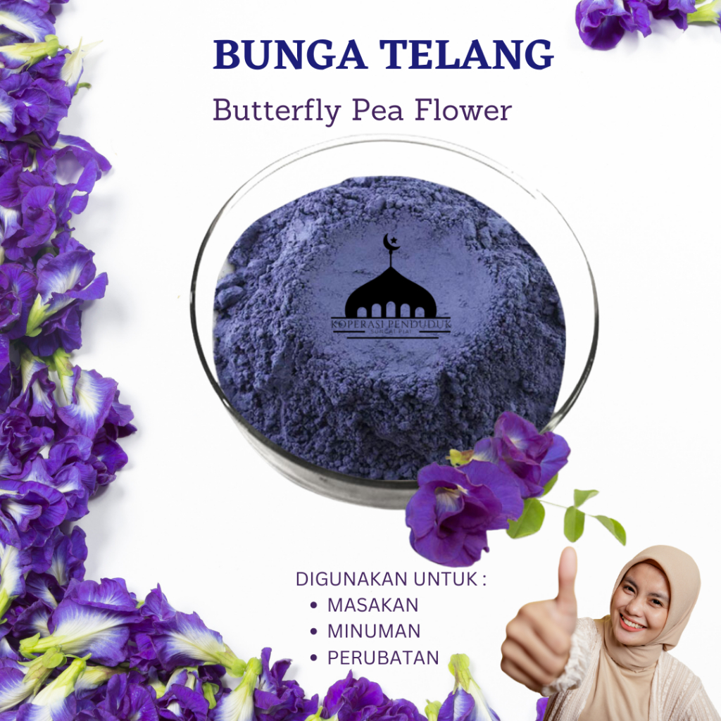 Bunga Telang Esktrak Serbuk 100 Tiada Campuran Produk Orang Kampung Homemade Shopee Malaysia