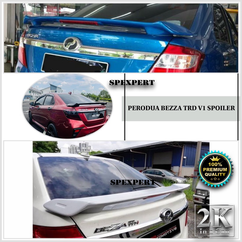 Perodua bezza spoiler trd v1 ABS material | Shopee Malaysia