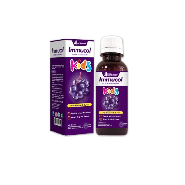 JH Nutrition Immucol Kids Black Elderberry Syrup 120ml same as Sambucol ...
