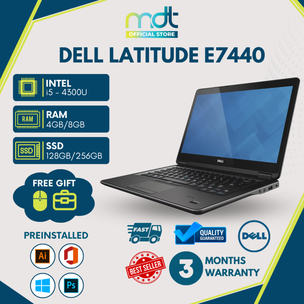 Dell Latitude E7440/E7450 Core i5 4th Gen/ i5 5th Gen 8GB Ram 256GB SSD UltraBook 14" Display ...