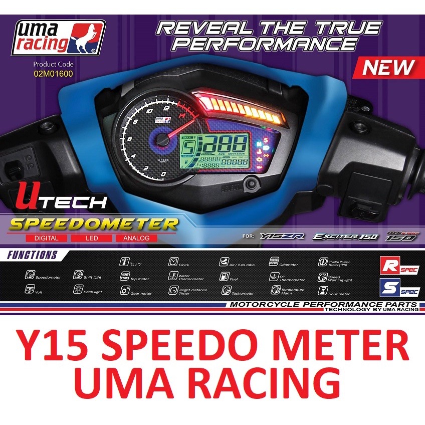 UMA RACING Y15ZR V1 UTECH SPEEDO METER ASSY WITH 8 COLOUR Y15 Y SUKU ...