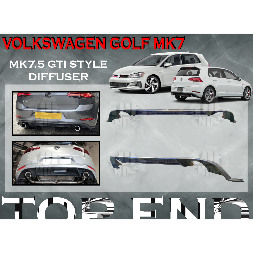 VOLKSWAGEN GOLF MK7.5 GTI REAR DIFFUSER GOLF R GOLF R LINE R-LINE RLINE ...