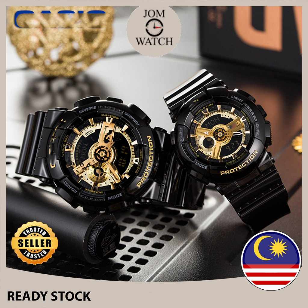 [READY STOCK] Couple Black Gold Watch Couple Set GA110 Jam Tangan ...