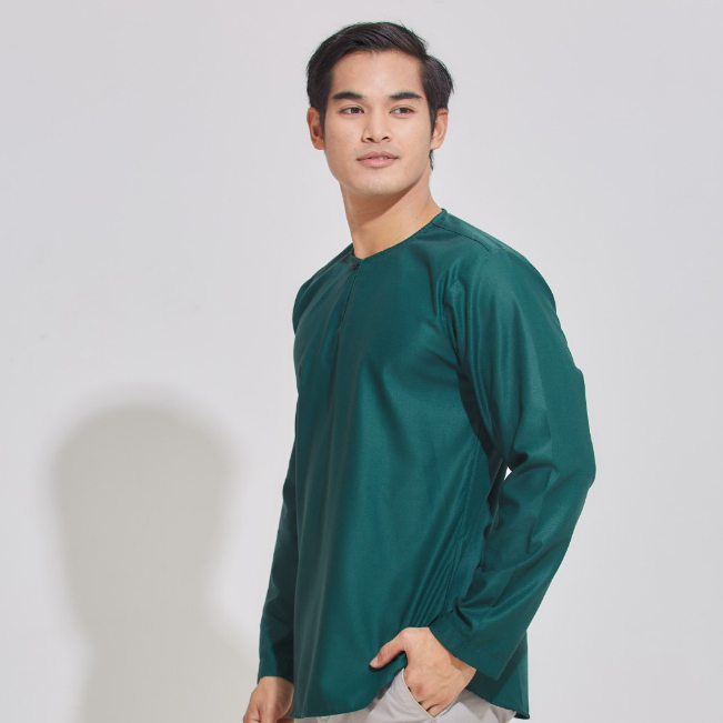 MIKANIA Kurta Raya warna Emerald Green Long Sleeve | Shopee Malaysia
