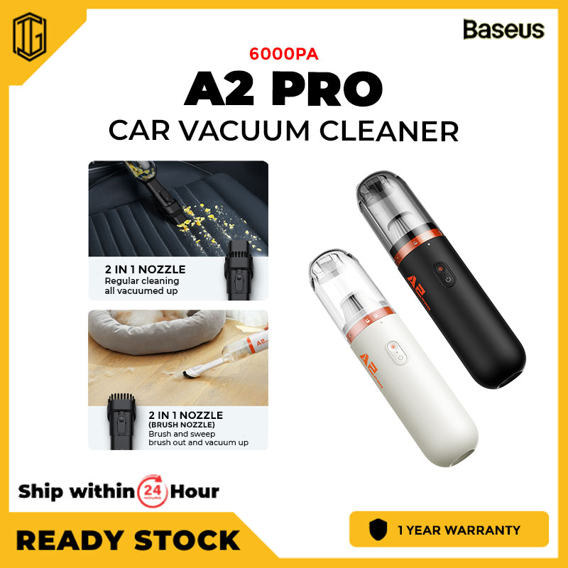 BASEUS A2 PRO Car Vacuum Cleaner 6000Pa Suction power HEPA High Efficiency Cartrigde Lightweight ...