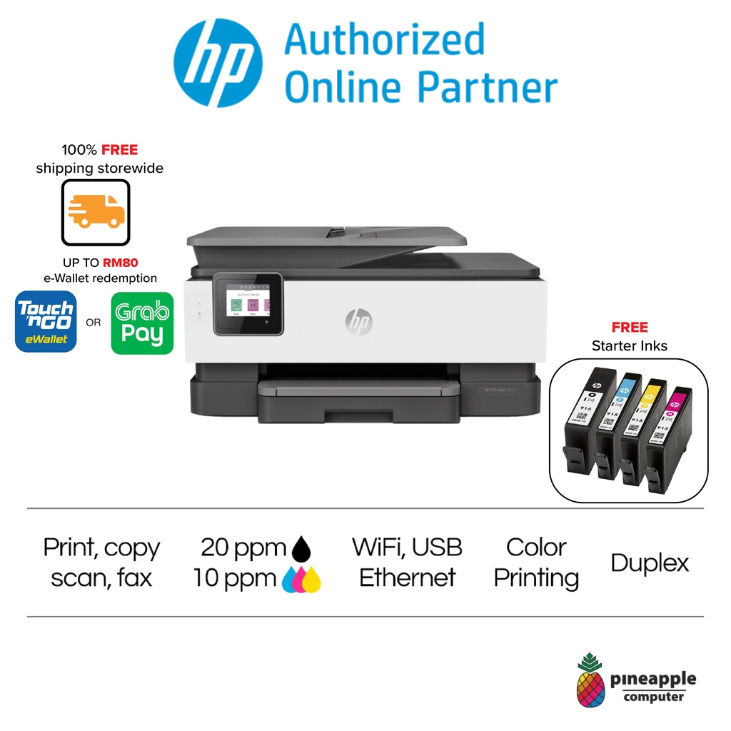 HP OfficeJet Pro 8020 All-in-One Wireless Printer - Print, Scan, Copy ...