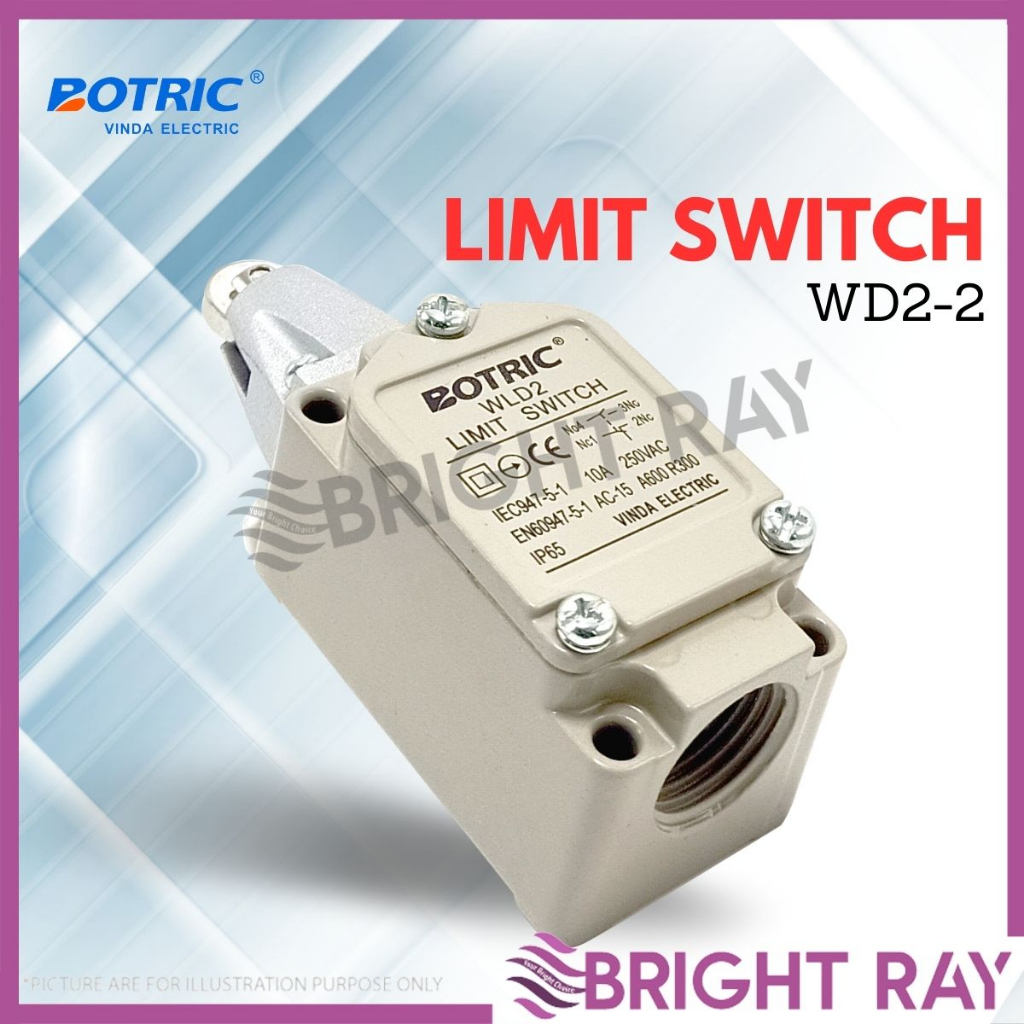 BOTRIC WLD2 5102 Limit Switch 10A 250VAC IP65 Drawstring Roller Peralatan Eletrik Electrical ...