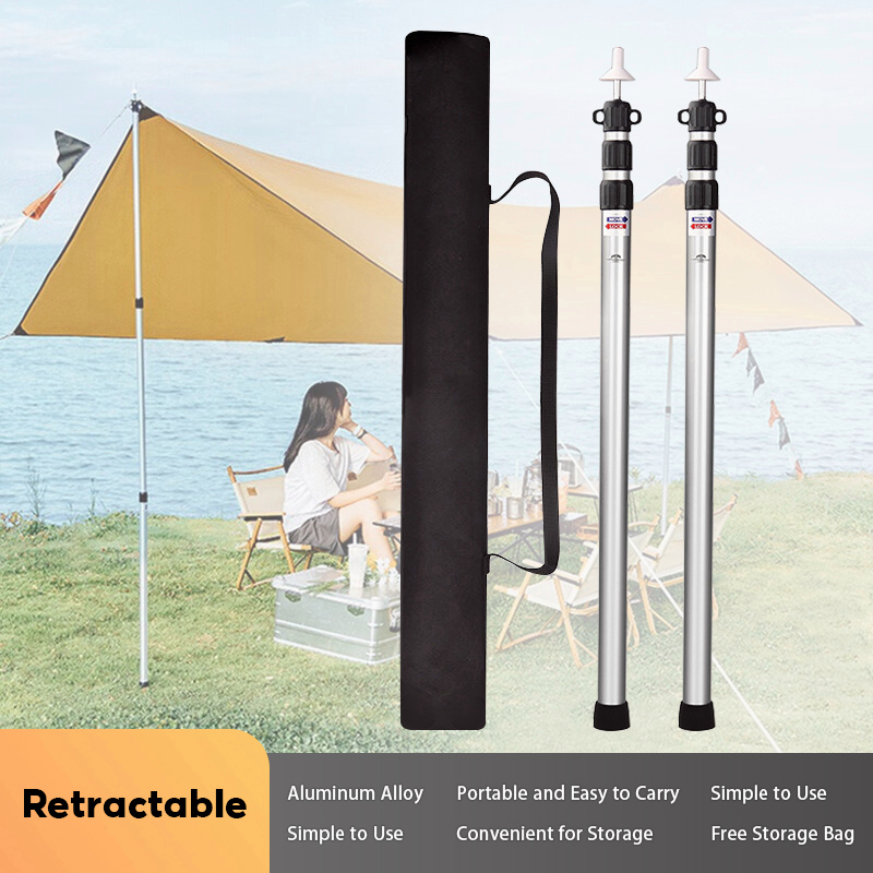Camping Poles Adjustable Retractable Outdoor Aluminium Rod Poles for ...