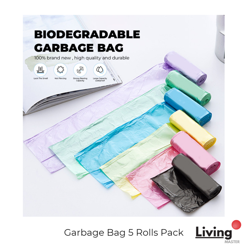 Garbage Bag 5 Rolls Pack Kitchen Trash Bag Household Storage Bags ...