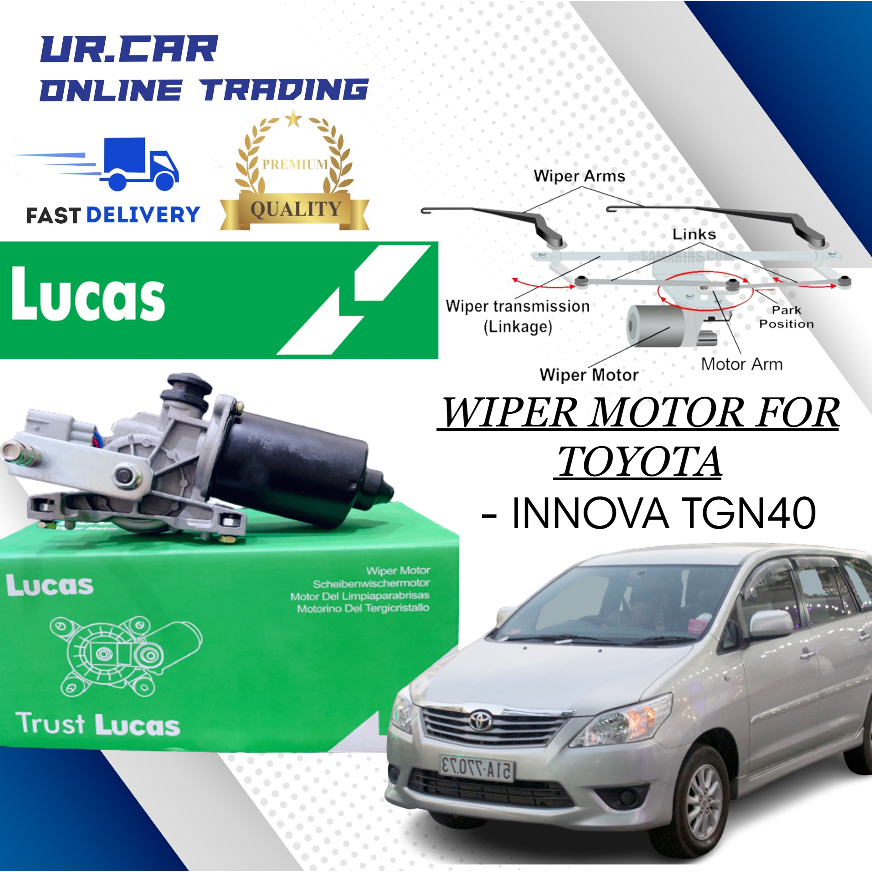 LUCAS WIPER MOTOR TOYOTA INNOVA TGN40 100% ORIGINAL PREMIUM PRODUCT ...