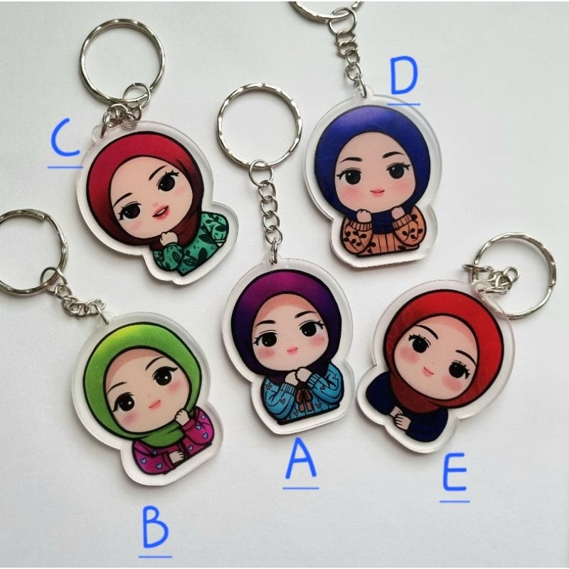 ACRYLIC KEYCHAIN (CUTE HIJAB GIRL) | 1 PCS | Shopee Malaysia
