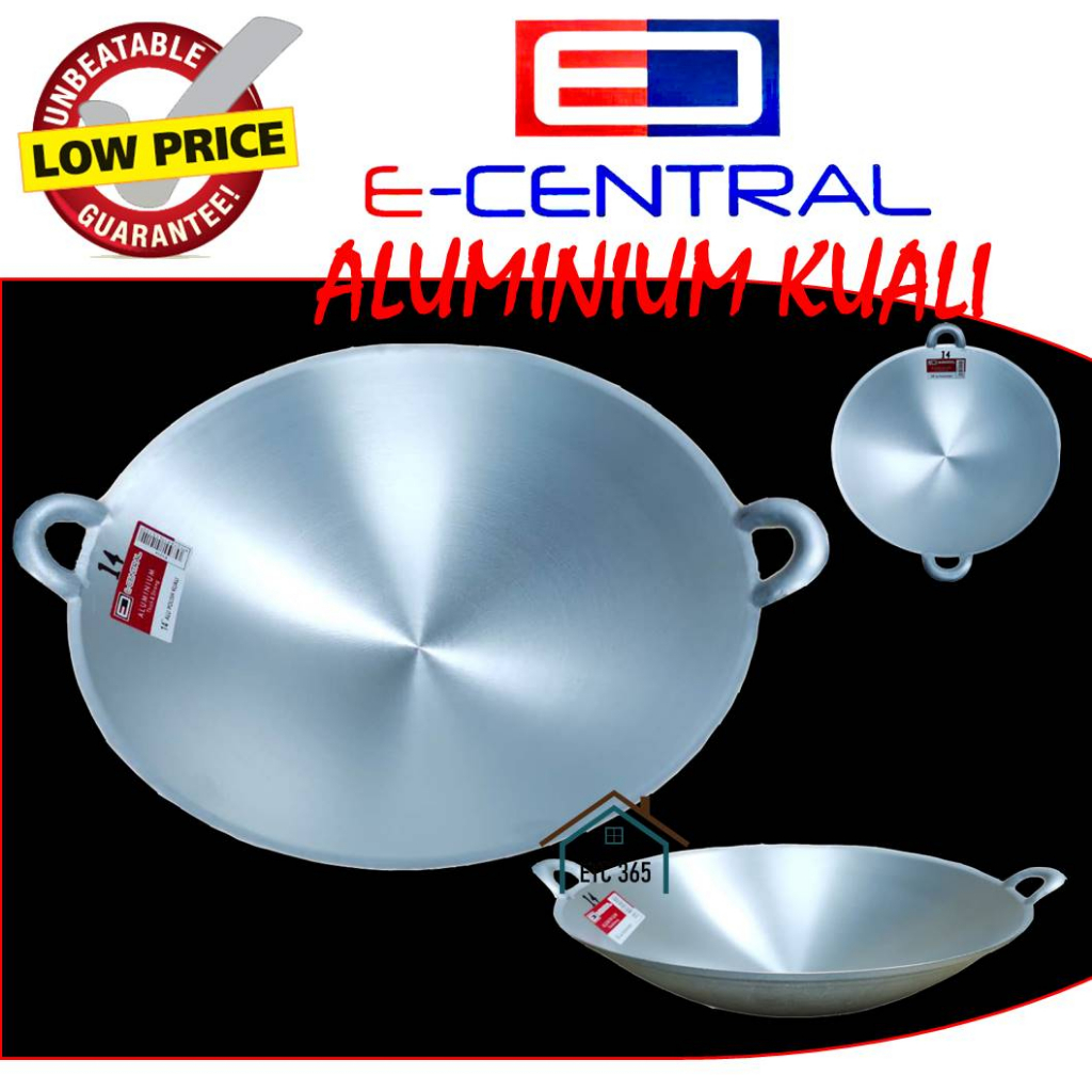 E-Central 8"-12" Aluminium Kuali Wok Kuali Kasar Kuali Masak Kuali ...