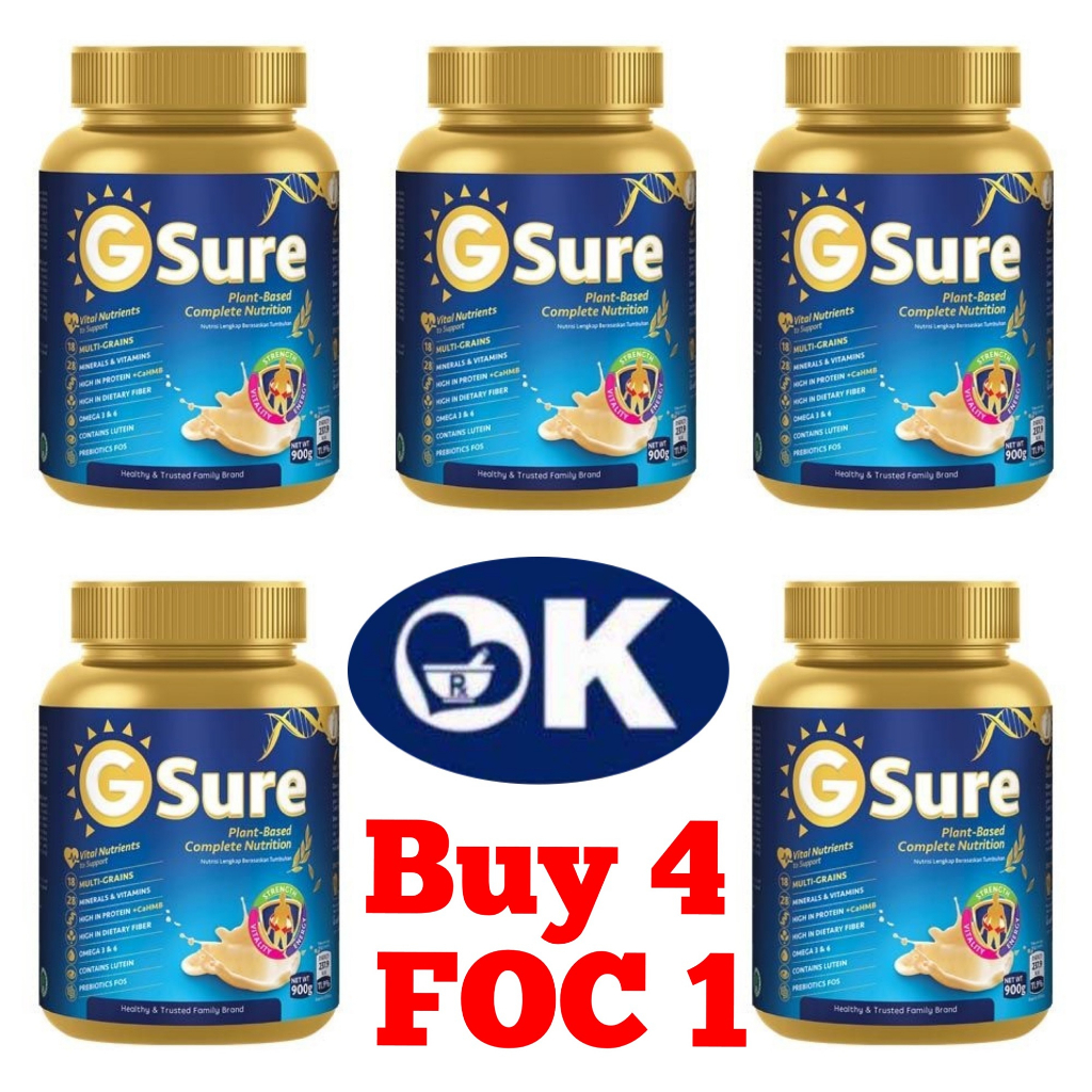 GOOD MORNING GSURE Plant-Based Complete Nutrition 900g x4tin + 900g ...