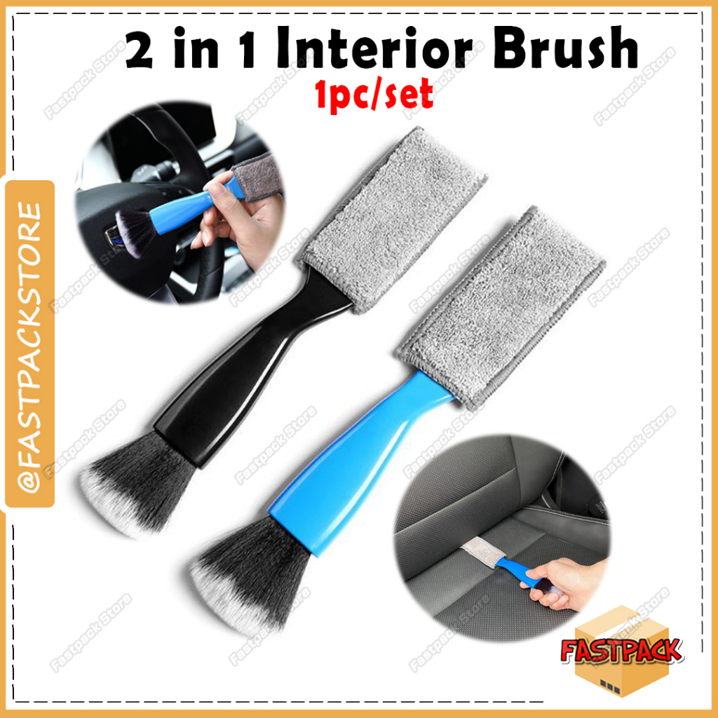 2 in 1 Interior Brush Car Air Vent Double Headed Brushes Duster Wipe ...