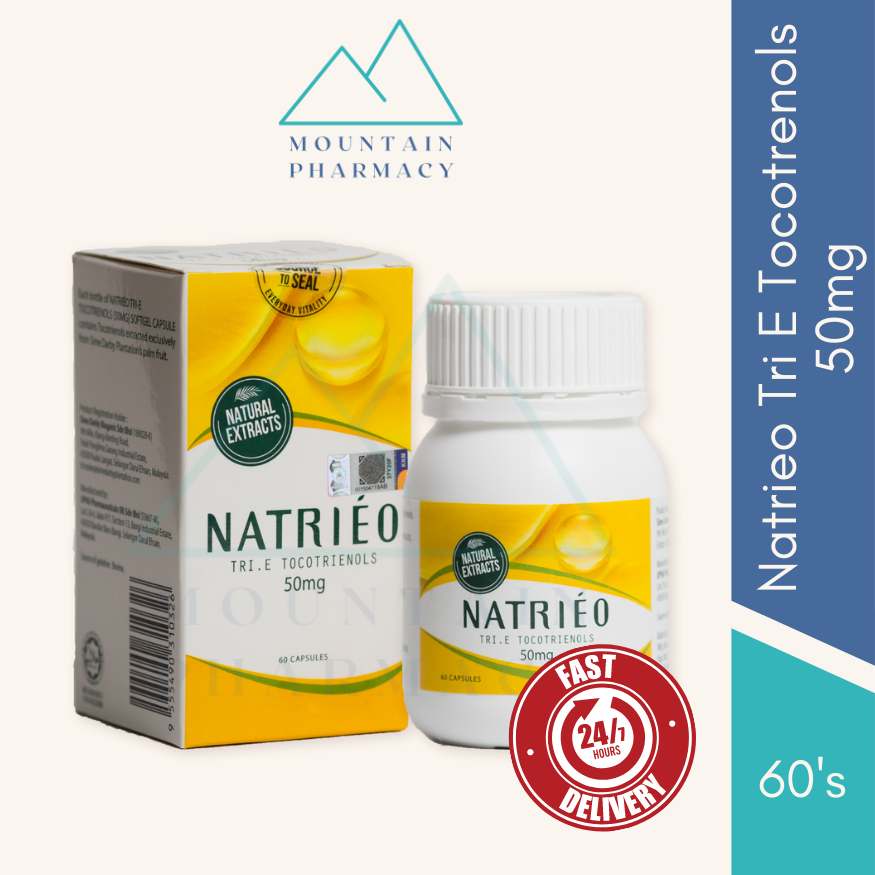 Natrieo Tri.E (Vitamin E) Tocotrienols 50mg Softgel 60's | Shopee Malaysia