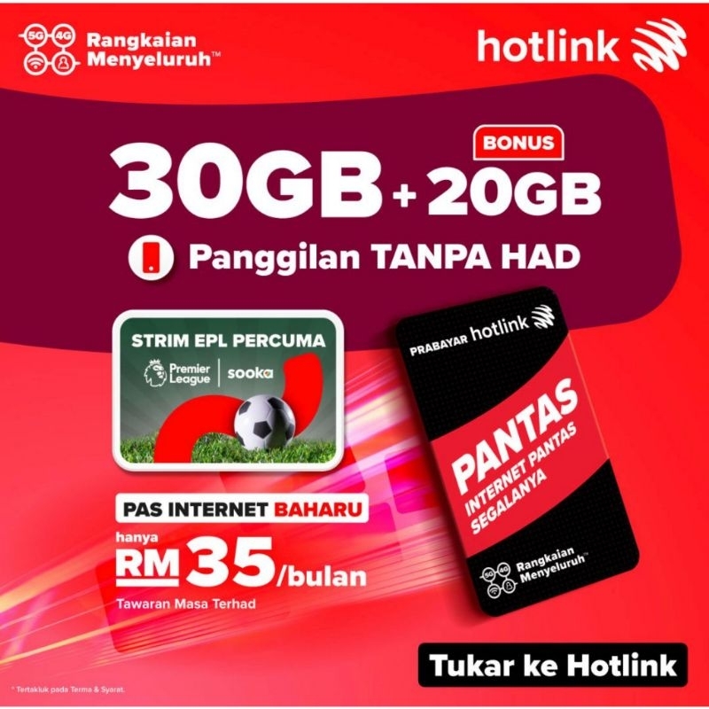 Hotlink PANTAS Prepaid Sim Card Uncapped High-Speed Internet For Any Usage On All Apps | Shopee ...