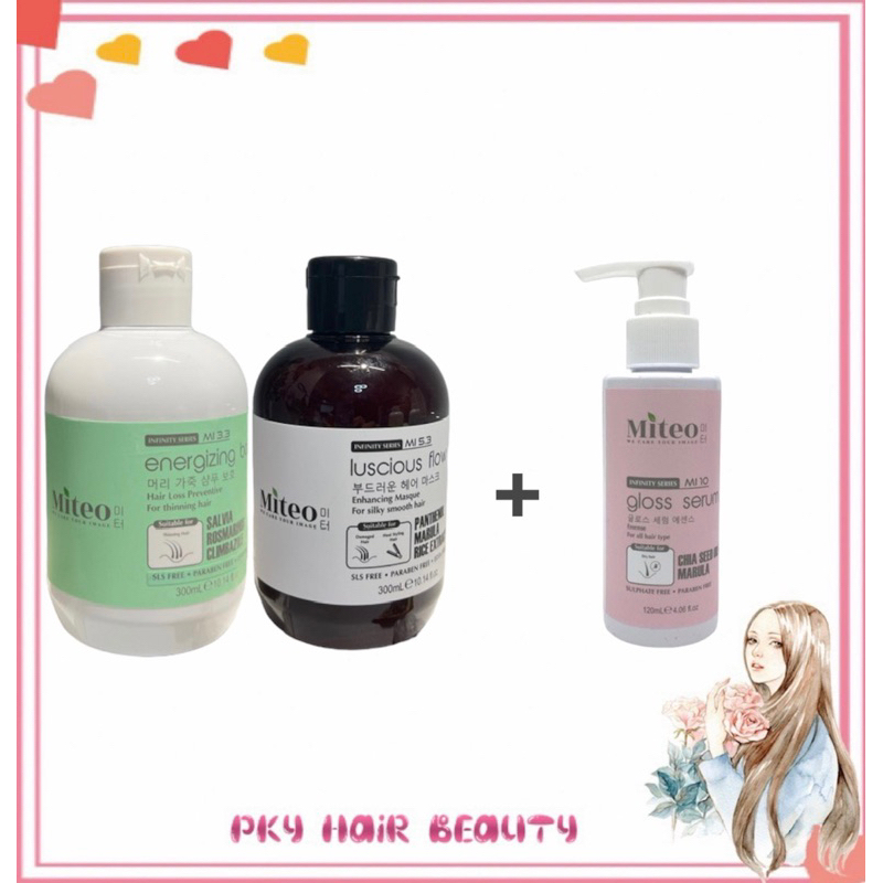 Miteo Set Shampoo( Rich Repair / Pure Cleansing / Energizing ) 300ml ...