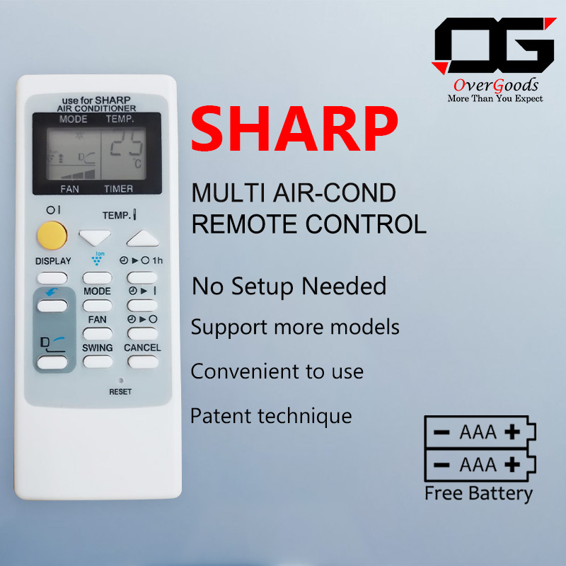 Sharp Air Cond Remote Control Replacement Ion Aircon with FREE BATTERY ...