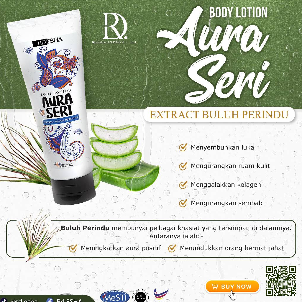 RD ESHA || LOGEESHAS ENTERPRISE || BODY LOTION AURA SERI 100G || 2 ...
