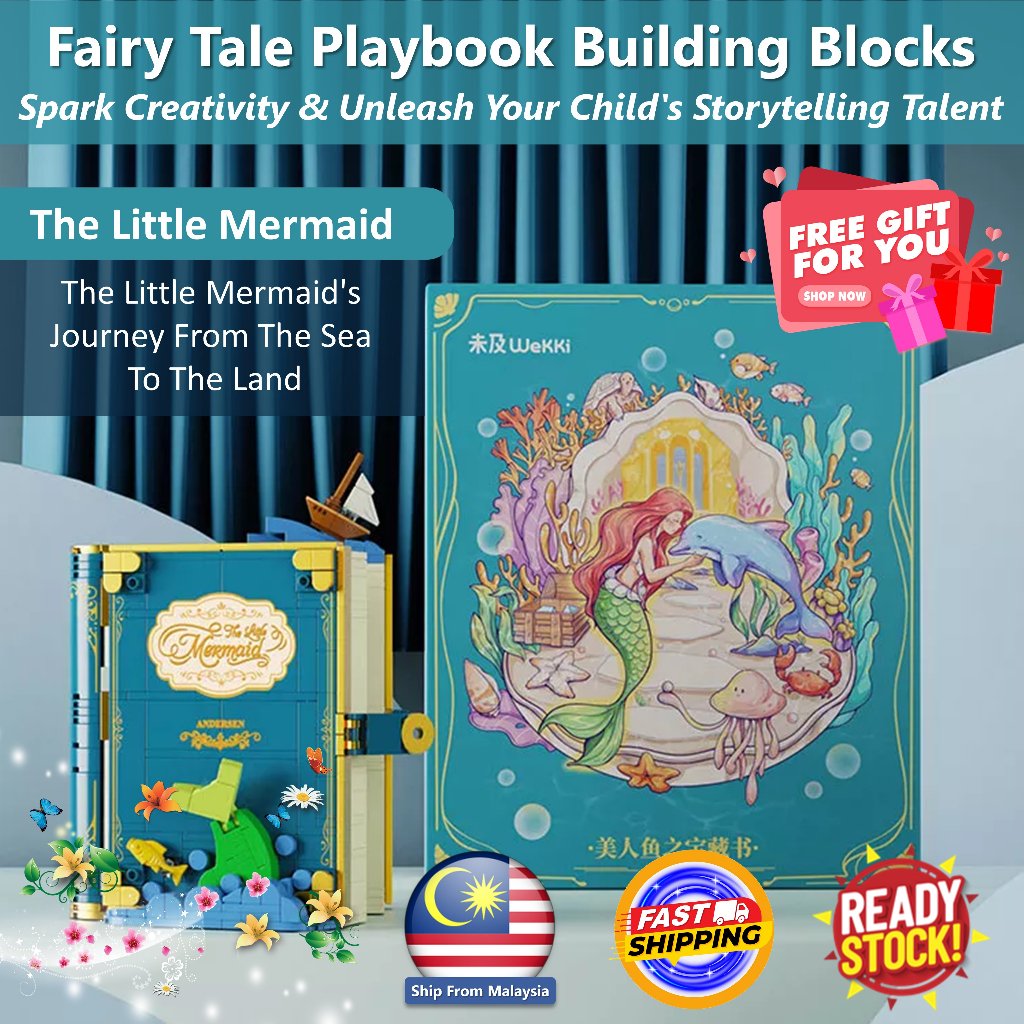 Fairy Tale Play Book Building Blocks The Little Mermaid Toy Spark ...
